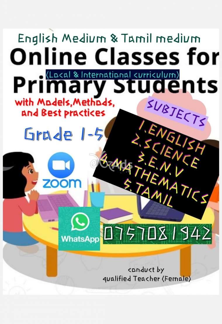 Online class for primary students (Grade 1 to 5)