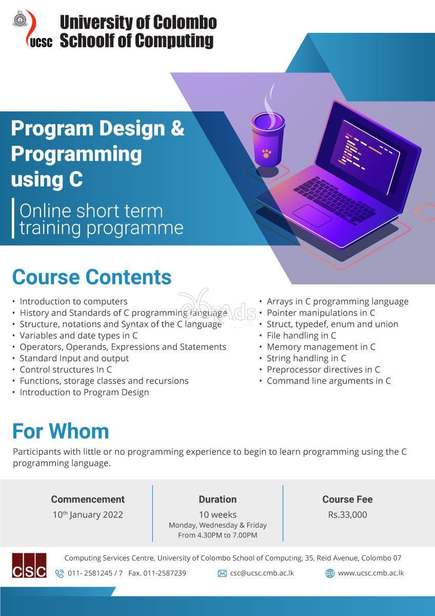 Program Design & Programming - University of Colombo - Colombo