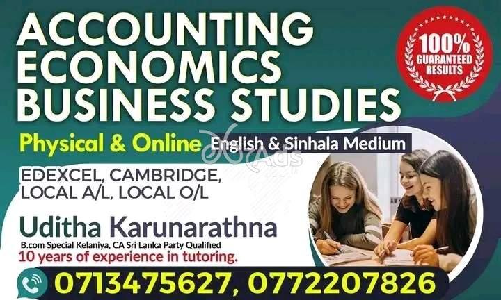 Accounting edexcel Cambridge Local AL and OL Commerce in Nugegoda