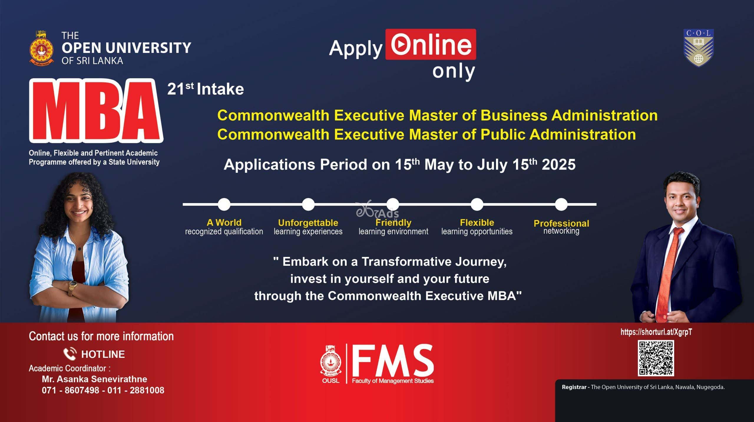 Calling Applications for Commonwealth Executive Master Degree Programmes (Intake 2025/2026 ...