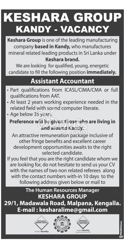Accountant Vacancy at Keshara Group - Kandy