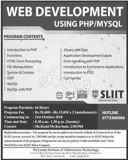Web Development Programme at SLIIT