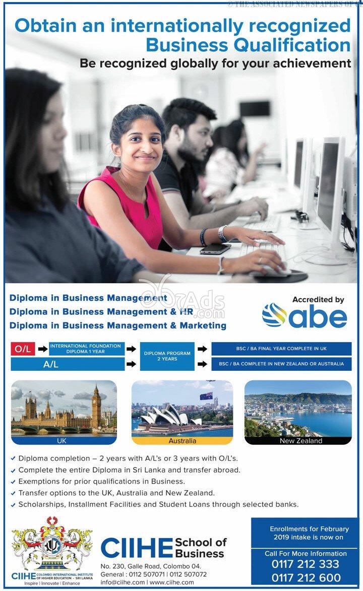Diploma in Business Management at Colombo International Institute of ...