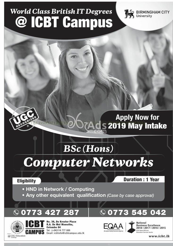 Diploma in Computer Networks at ICBT Campus - Colombo 04