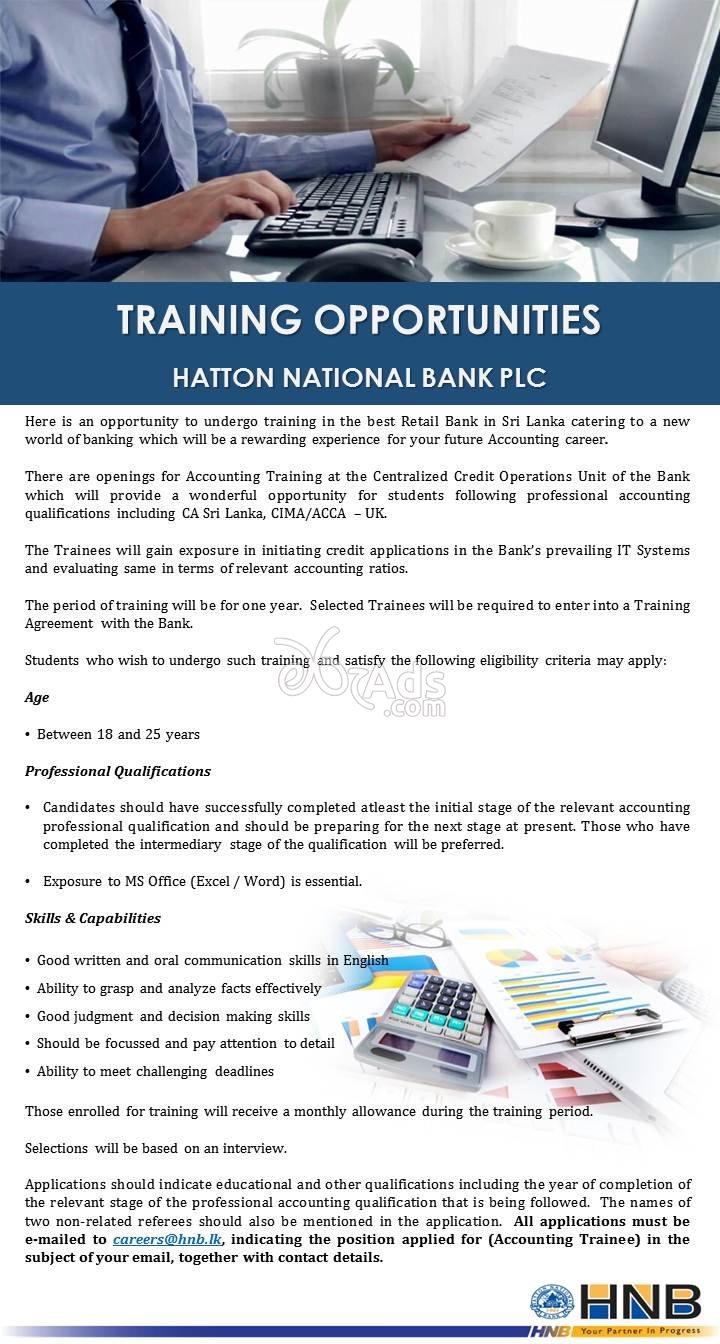 Accounting Trainee Vacancy at HNB Bank